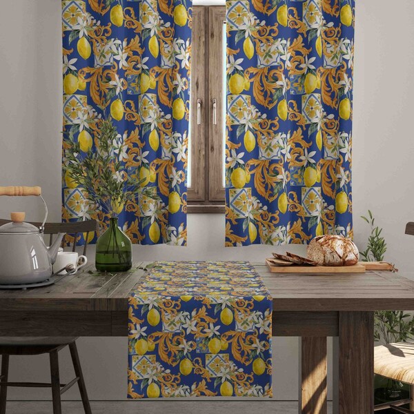 Lemon Curtains - Etsy