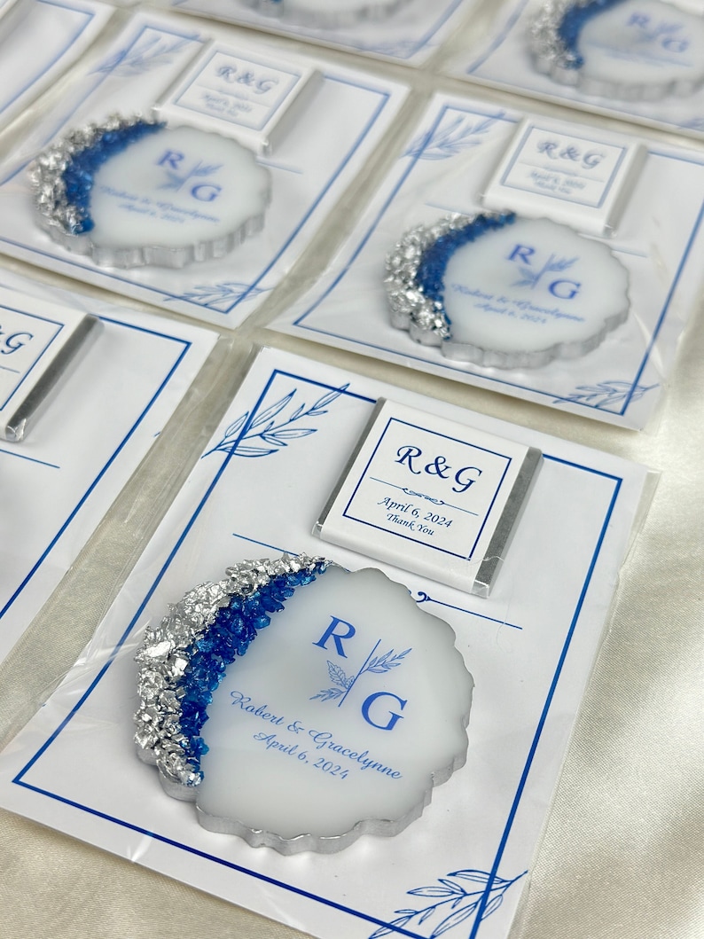 Custom Epoxy Magnet and Chocolate Set, Gender Reveal Party, Wedding ...
