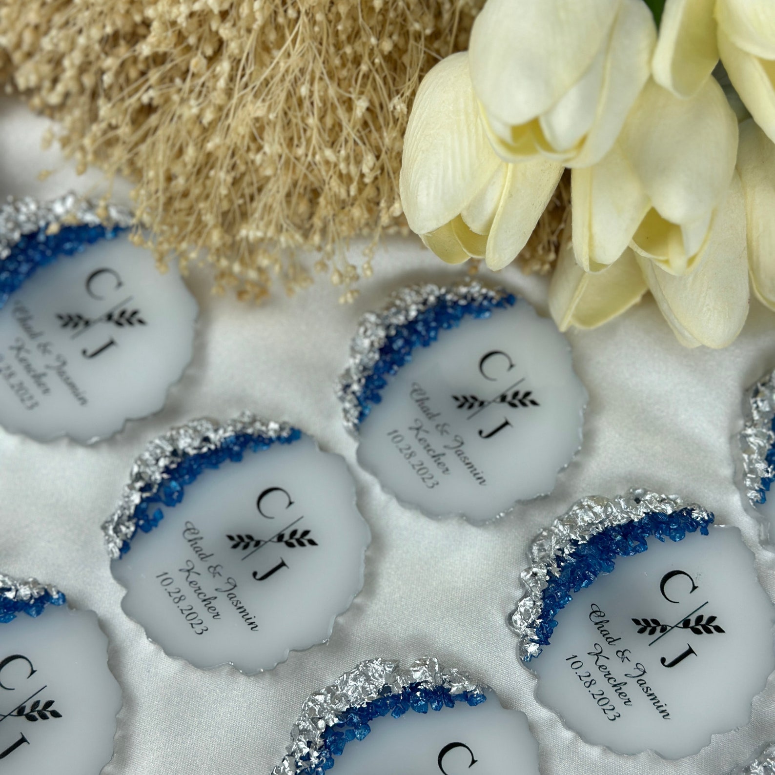 Royal Blue Stone Wedding Magnet, Wedding Favors, Epoxy Magnet ...
