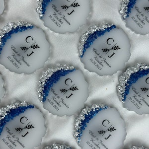 Royal Blue Stone Wedding Magnet, Wedding Favors, Epoxy Magnet ...