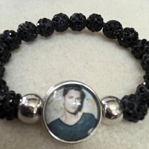 Rob Thomas Photo Snap Bracelet Fits 18-20mm Matchbox 20 Black Sparkle ...