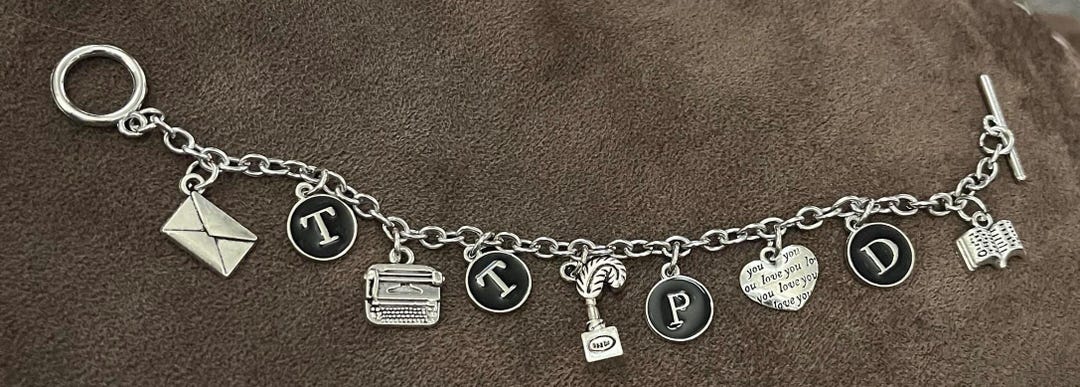Taylor the Tortured Poets Dept Album TTPD Silver Charm Bracelet Charms ...