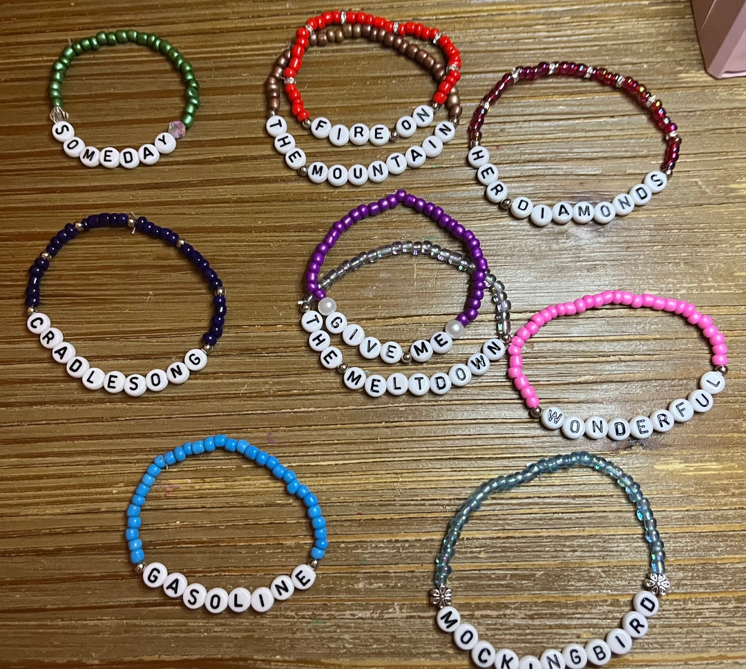 Rob Thomas Song Title Beaded Bracelet: Cradlesong, Her Diamonds - Etsy