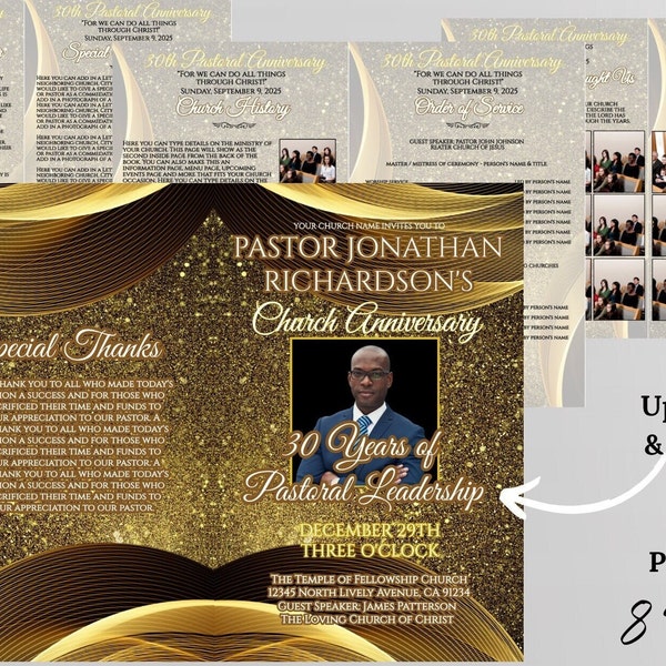Pastor and Wife Anniversary Program - Etsy
