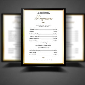 CORJL Church Anniversary Program - Black Gold | Editable | 8.5x11 & 8 ...