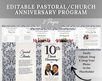 11x17 Church Anniversary Program Template - Etsy