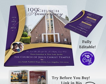 Church Souvenir Book Ad DIY Photo Templates, Editable Congratulations ...