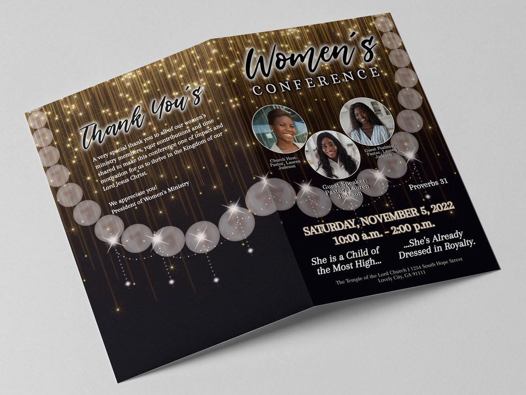 CORJL Women's Church Conference Program Template | Editable Brochure ...