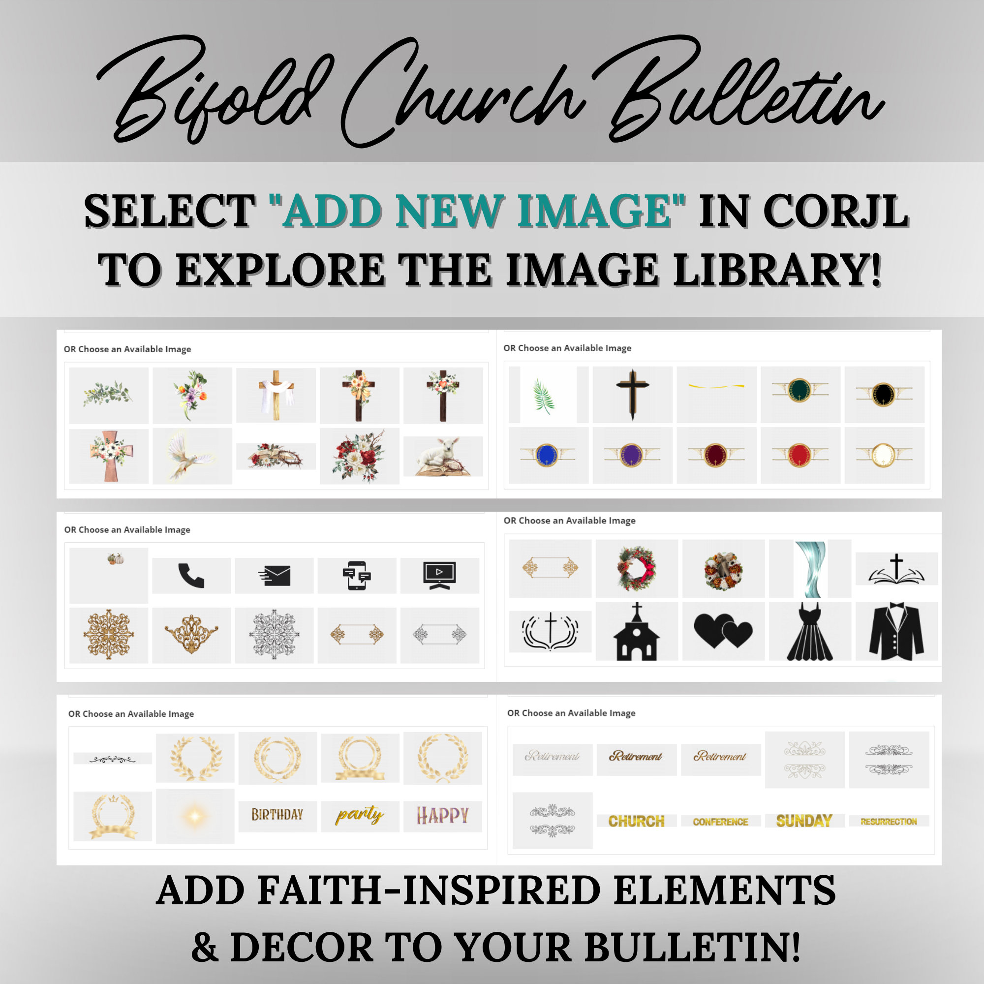 Church Bulletin Template | 3 Styles, 2 Sizes (edit in Corjl) - Etsy