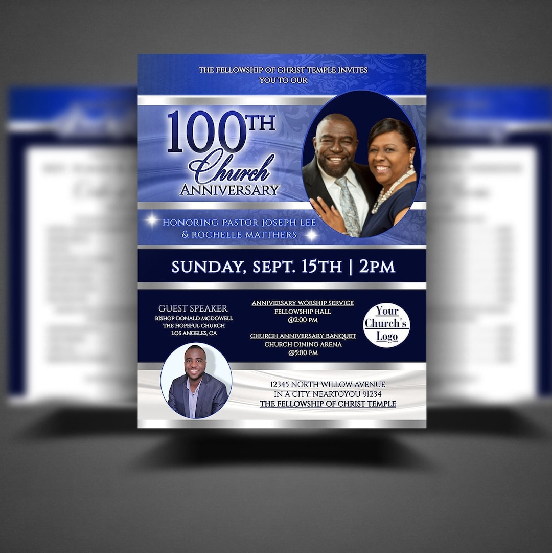 CORJL Church Anniversary Program Template - Royal Blue Silver ...