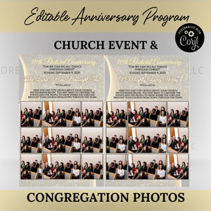 Pastor and Wife Church Anniversary Program Booklet Template | Editable ...