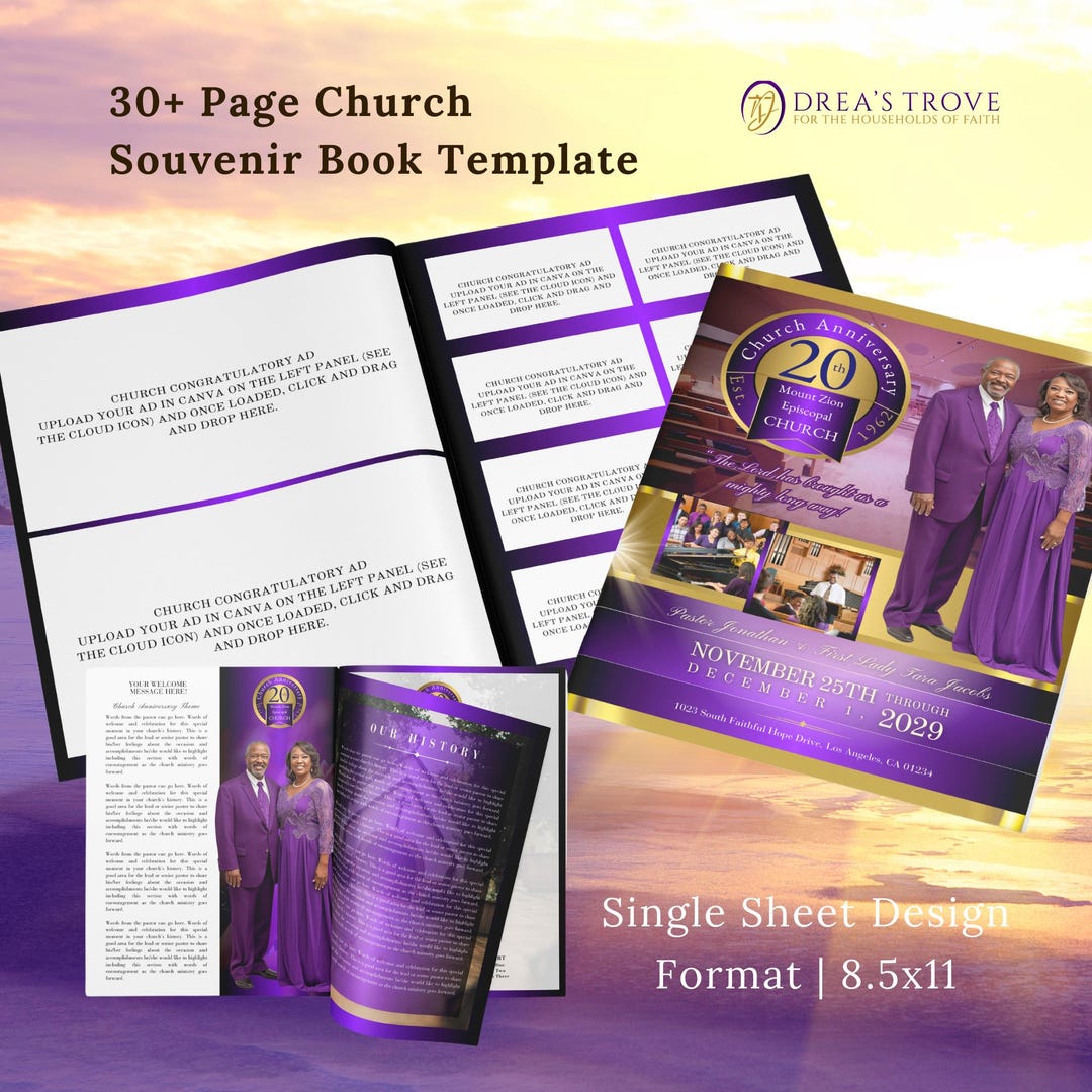 Church Souvenir Book Ad DIY Photo Templates | Fully Editable | Size: 8 ...