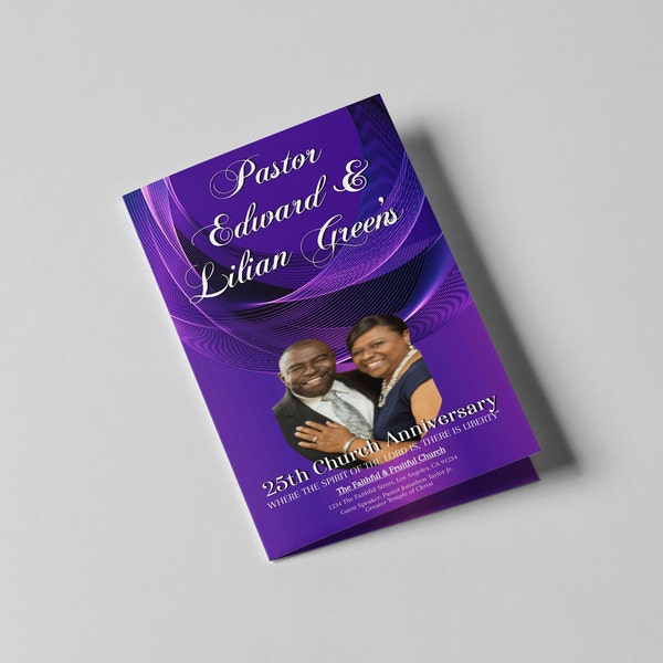 Green Church Anniversary Program Template - Etsy