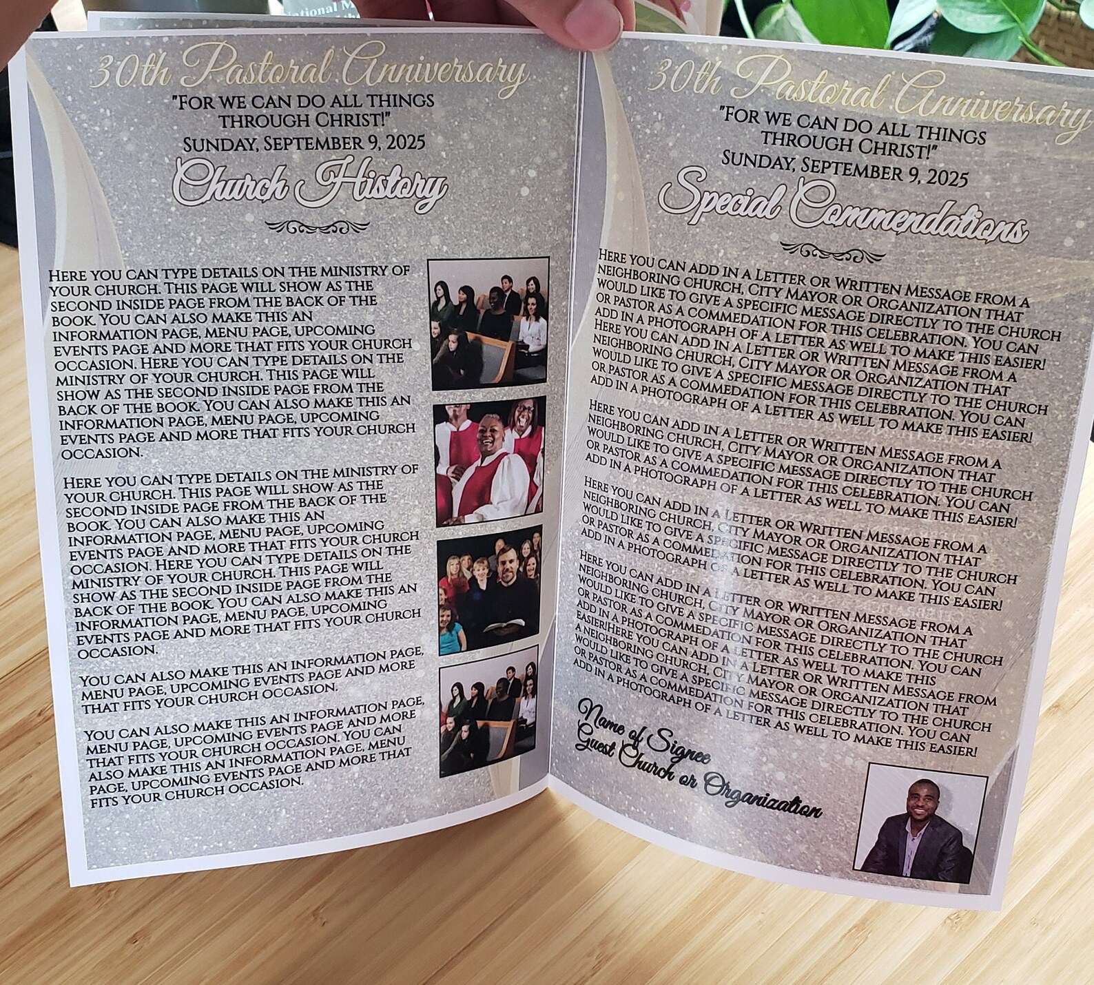 Pastor and Wife Church Anniversary Program Booklet Template - Etsy