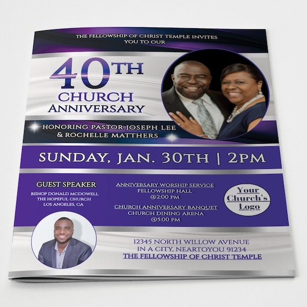 Pastor Installation Program Template - Etsy