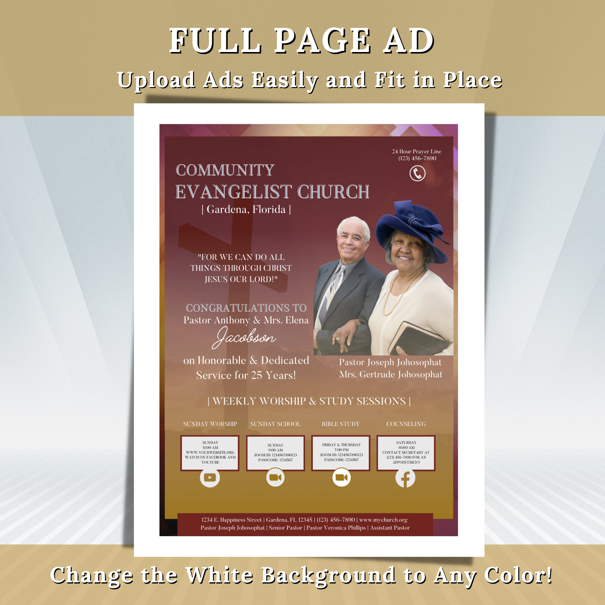 Church Souvenir Book Ad Template | DIY Photo Layout (PDF) - Etsy