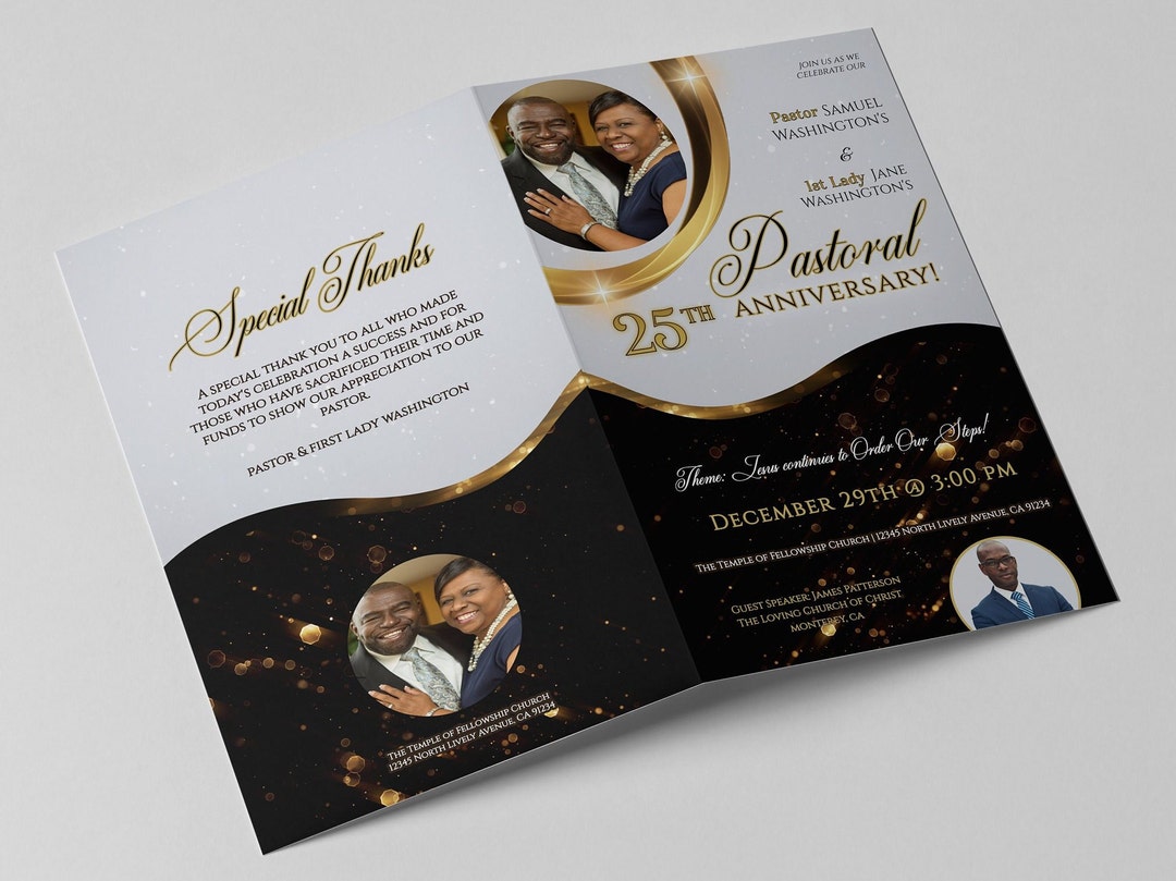 CORJL Pastor / Church Anniversary Program Booklet Template | Editable ...
