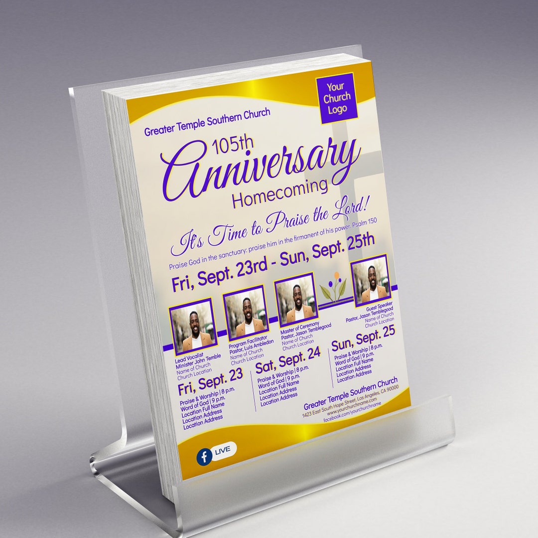 CORJL Church Anniversary Invitation Flyer Panelist One Sheet / US ...