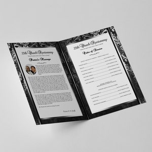 Vintage Church Anniversary Program Template | Royal Silver & Black ...