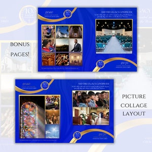 CANVA Church Anniversary Program Template | Royal Blue and Gold | Size ...