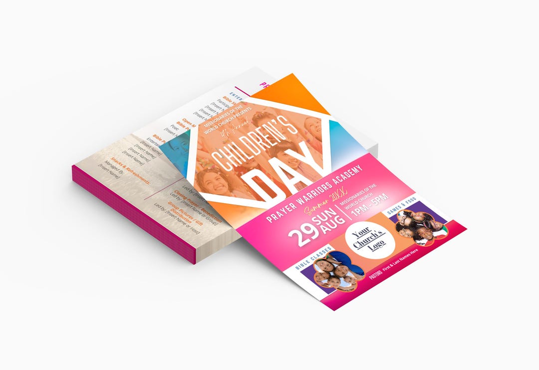 Children’s Ministry Flyer Template | Church Bulletin (canva, Instant ...