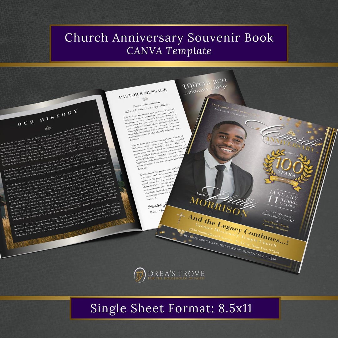 Church Souvenir Book Ad DIY Photo Templates | Fully Editable | Size: 8 ...