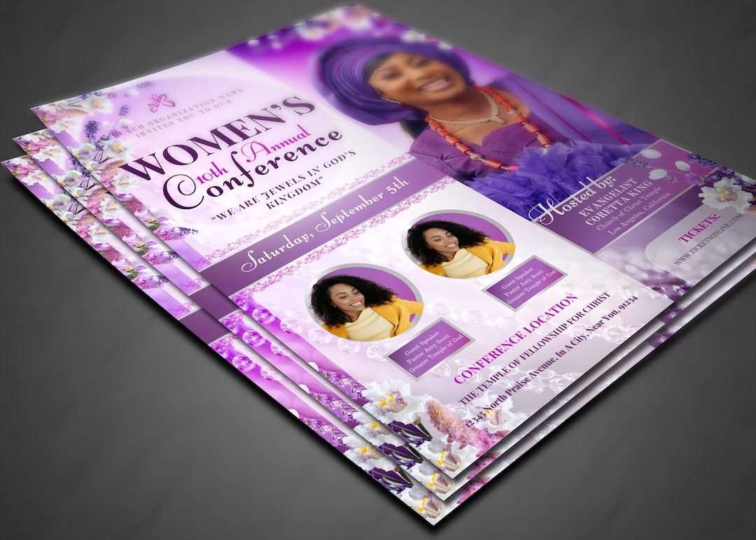 CANVA Womens Church Retreat Flyer | Editable Template | 8.5x11 US ...