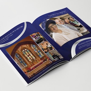 Pastoral Installation Program | Blue & Silver Service Book (canva ...