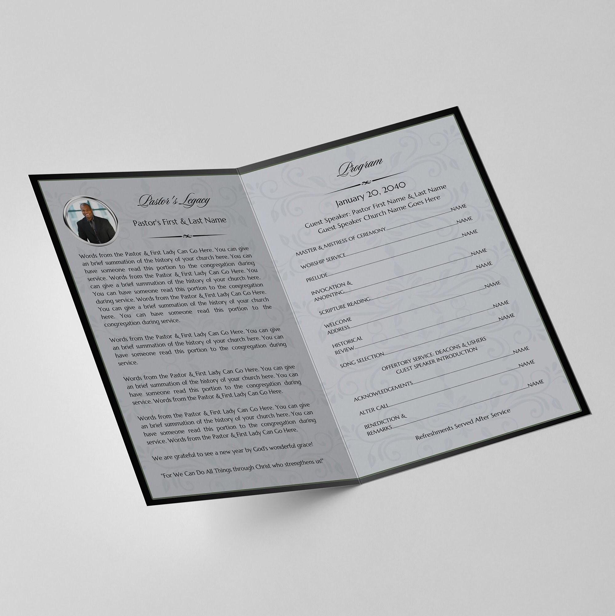 Pastoral Installation Program Brochure | Church Inauguration (canva ...