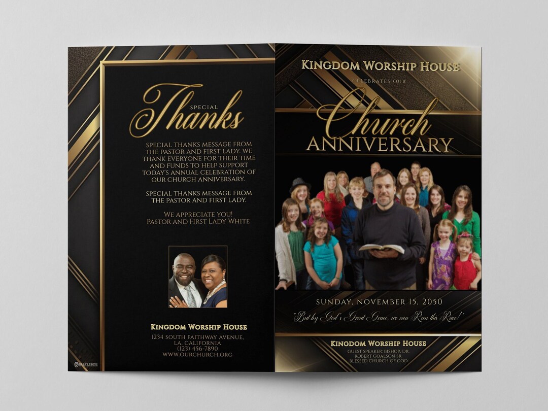 CORJL Pastor & Wife Church Anniversary Program Booklet Template ...