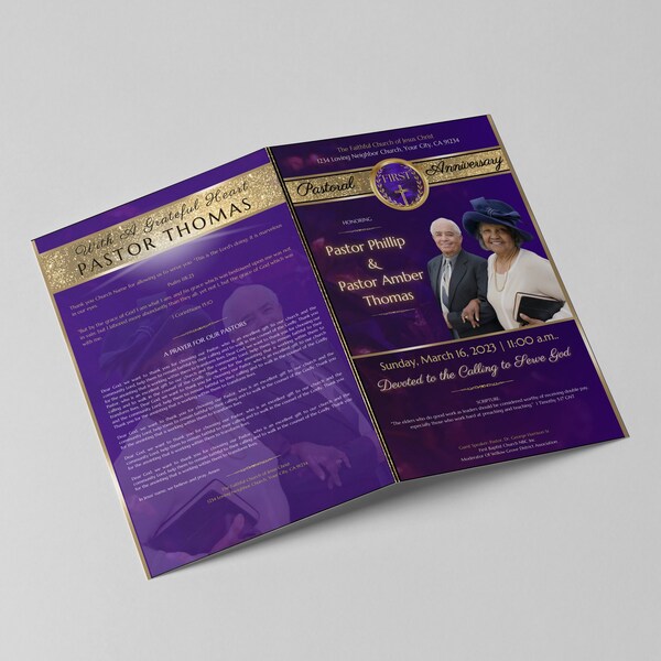 Church Anniversary Program Template 11x17 - Etsy