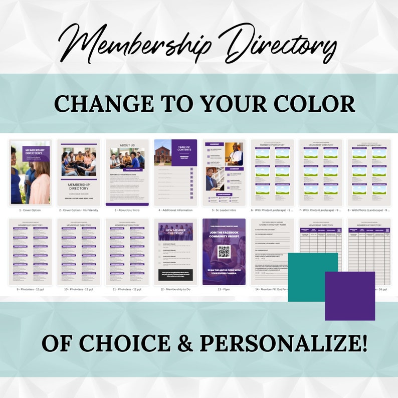 Church Membership Directory Template | Canva Editable (8.5x5.5 Booklet ...
