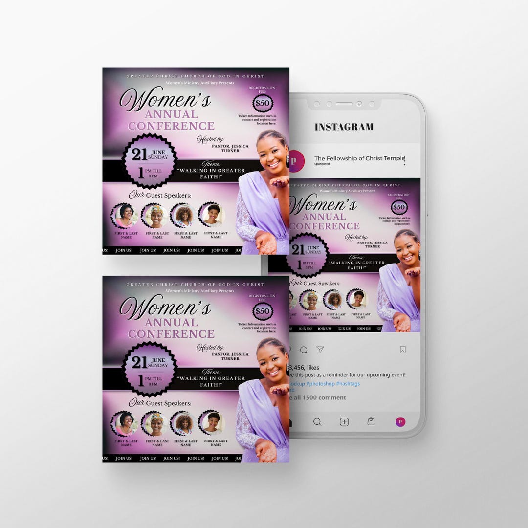 CANVA Women Conference Invitation | Women's Meeting Flyer | Pretty ...