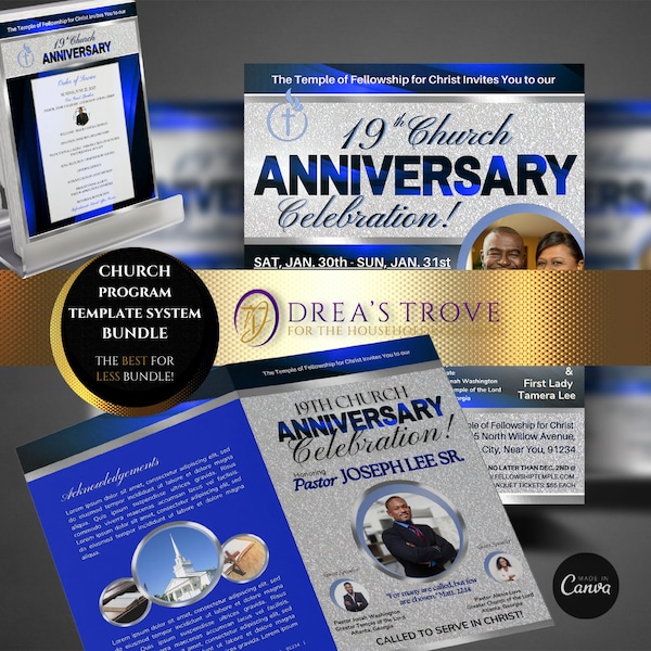 Pastor Anniversary Program Template Word - Etsy