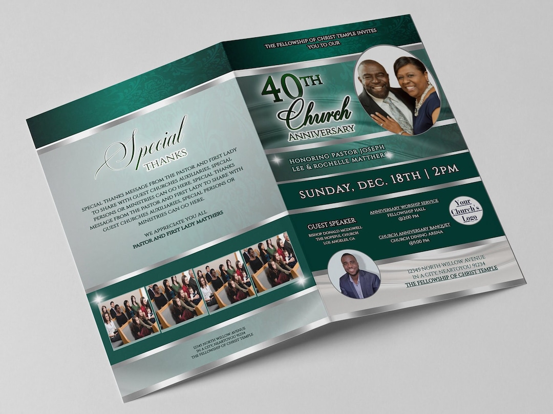 CORJL Pastor's Appreciation Program Template Church Anniversary ...