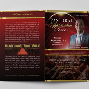 CANVA Church Program Template | Ignite Red & Gold | Size: 11x8.5 ...
