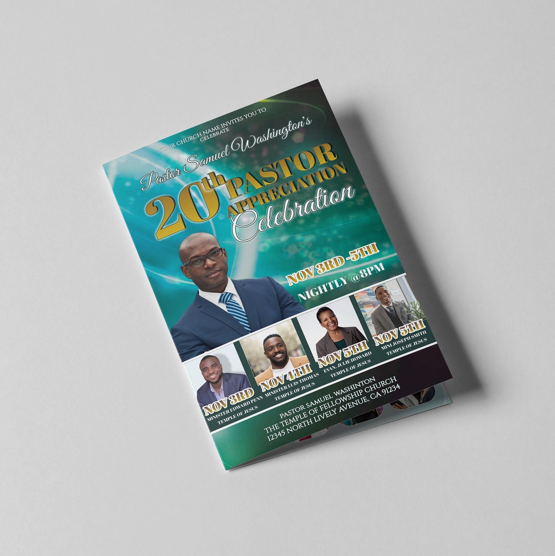 Pastor Appreciation Program Editable Template in Corjl - Etsy