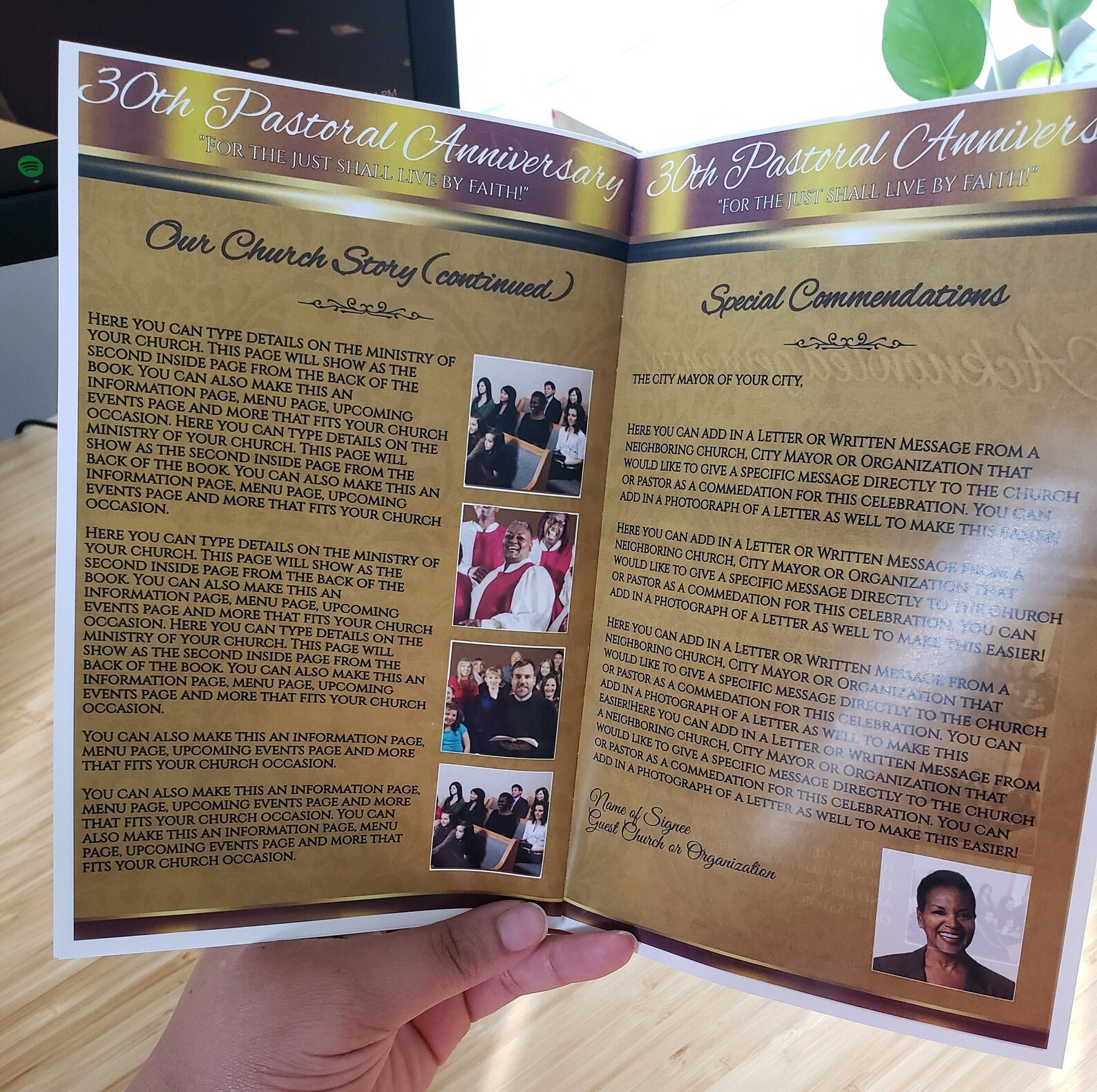 Pastor & Wife Church Anniversary Program Booklet Template - Etsy