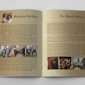 Cream & Gold Church Program Template | Anniversary, Pastoral Service ...