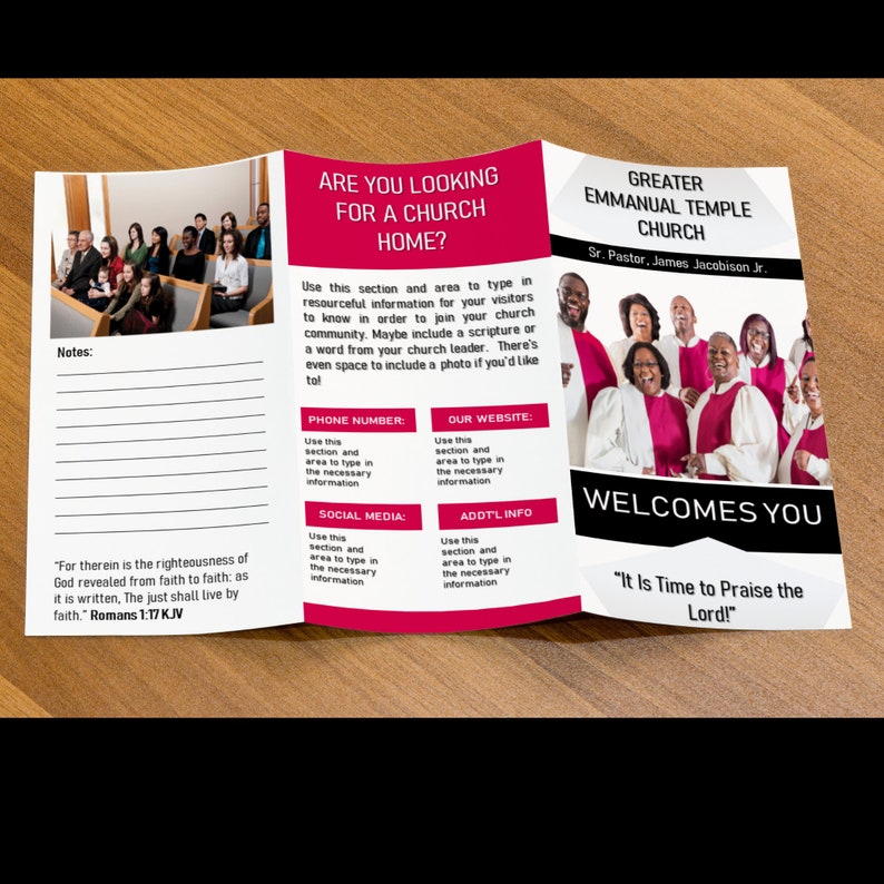 Editable Church Bulletin Template Church Trifold microsoft - Etsy
