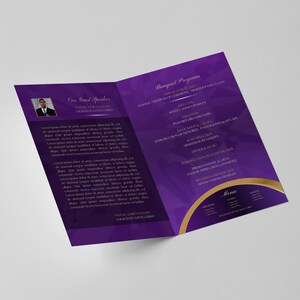 CANVA Church Anniversary Bundle Program and Flyer Purple & Gold Canva ...
