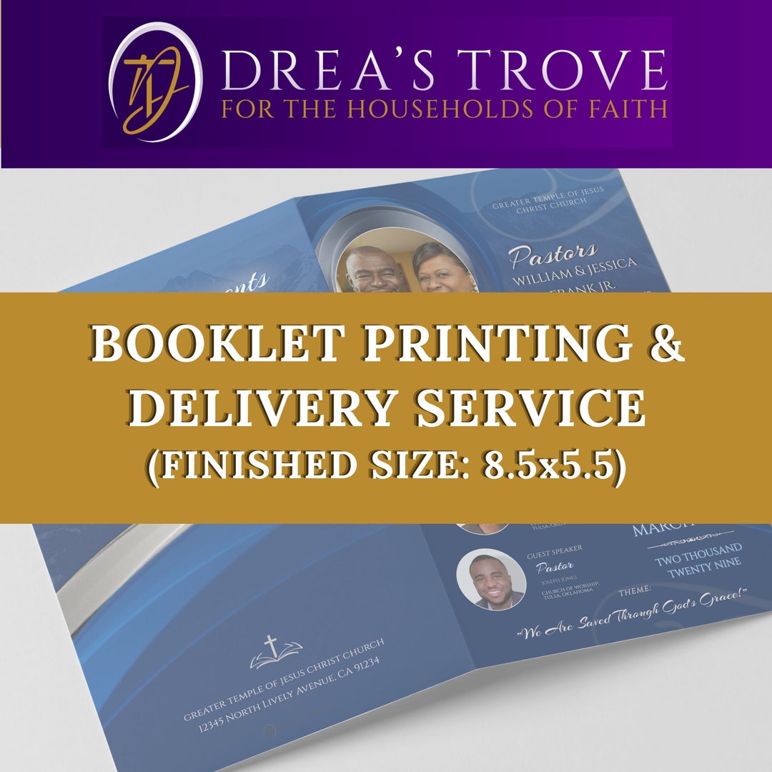 Printing Service for 8 Page Booklets Size: 8.5x5.5 finished Size Church ...
