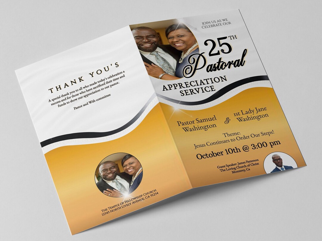 CORJL Church Anniversary Program | Editable Template in Corjl | Golden ...