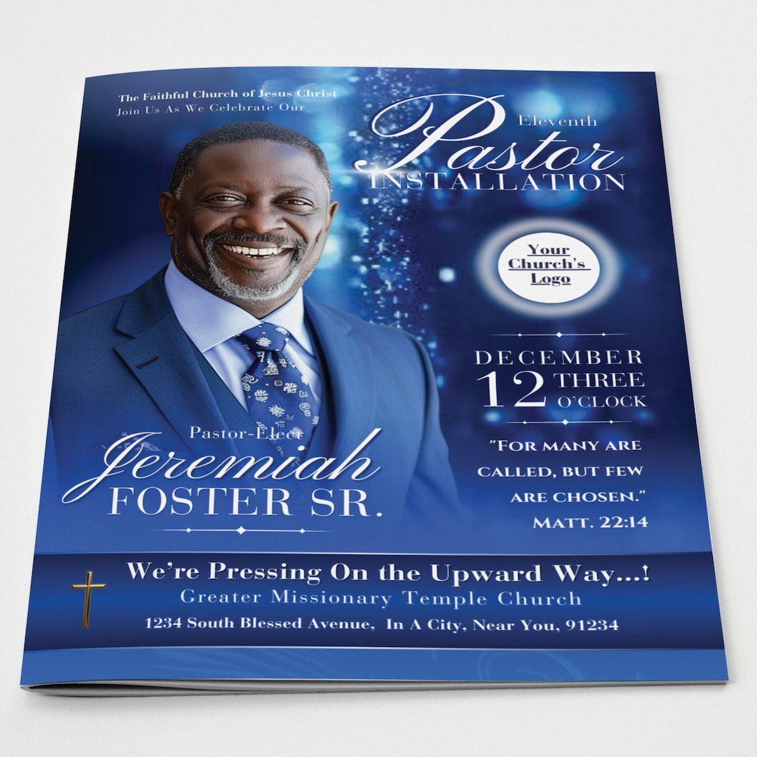 CANVA Pastoral Installation Pastor Program Template | Editable in Canva ...