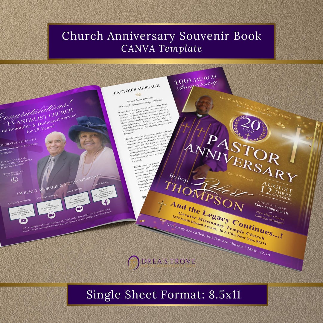 Church Anniversary Souvenir Book Template | DIY Photo Ads (canva ...