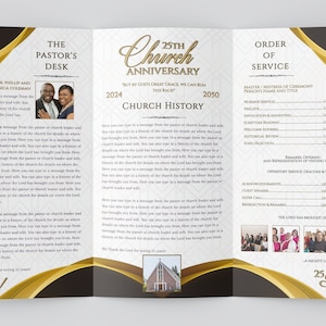 CORJL Pastor and Wife Church Anniversary Program | Editable Template in ...