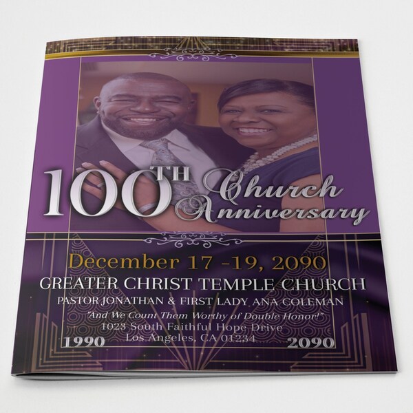 Church Anniversary Program Template 11x17 - Etsy