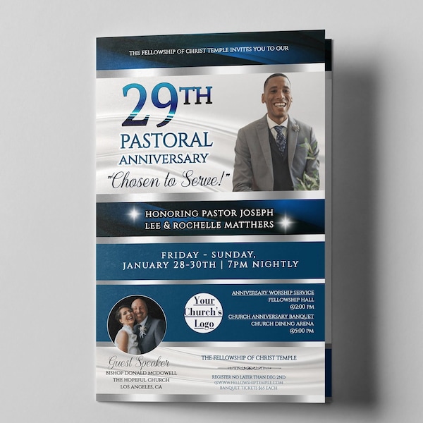 Pastor Anniversary Program Template - Etsy