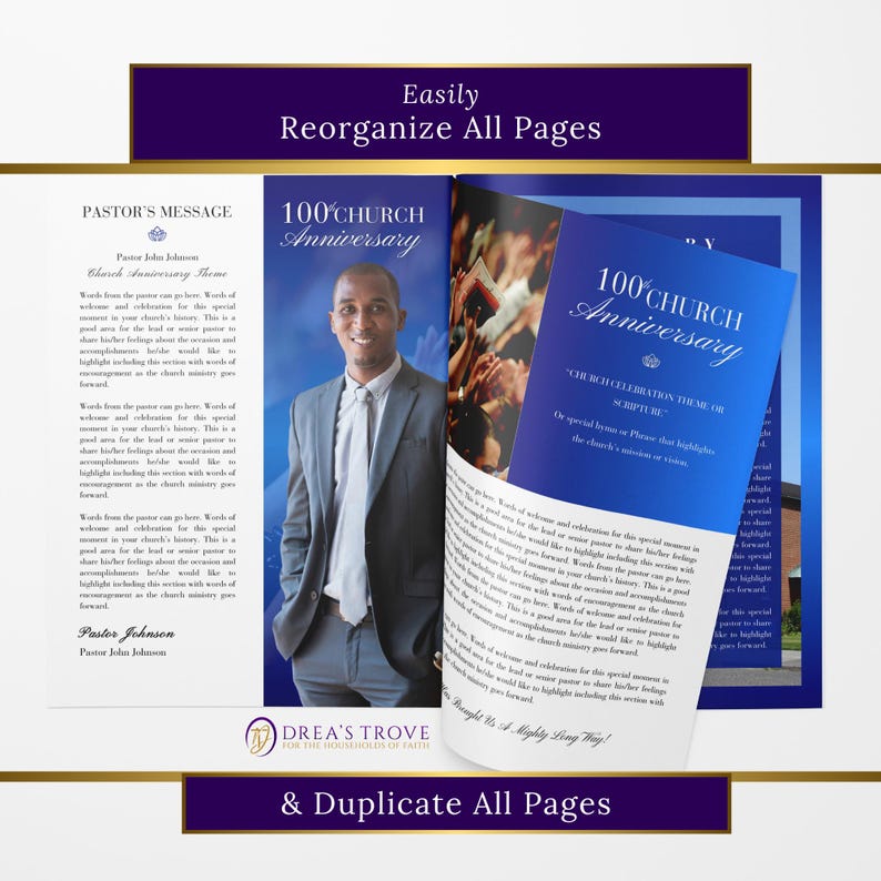 Church Anniversary Souvenir Book Template | Canva DIY (8.5x11) - Etsy