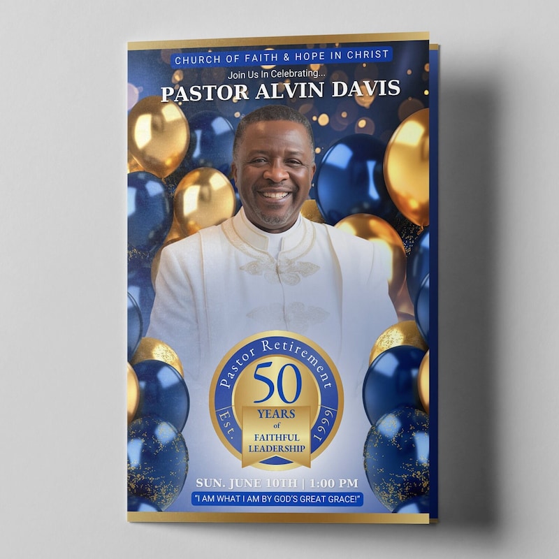 Pastor Retirement Program Template - Etsy